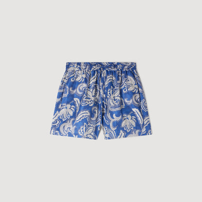 Pierlot Floral Print Shorts Blue / Ecru