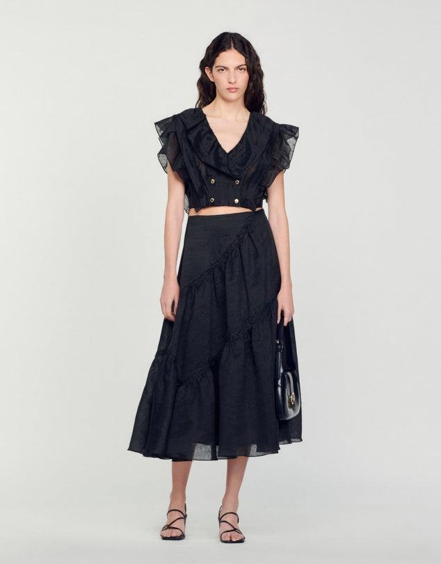 Buy Long Ruffled Skirt for Women Online - Sandro UAE